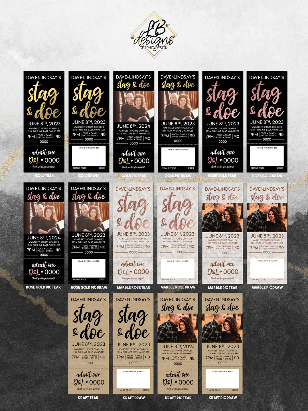 Stag & Doe Tickets Cursive Elegance - Etsy