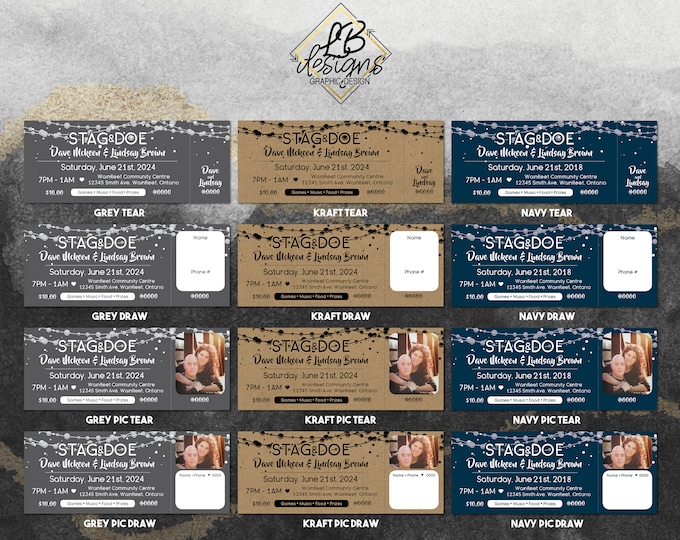 Stag & Doe Tickets - Stringed Lights/rustic Design - Etsy Canada