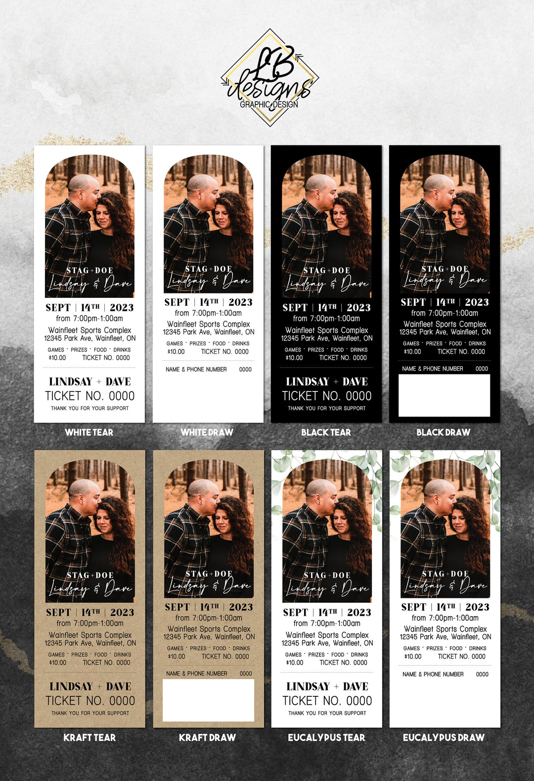 Stag and Doe Tickets - Boho Arch Photo Design - Etsy Canada
