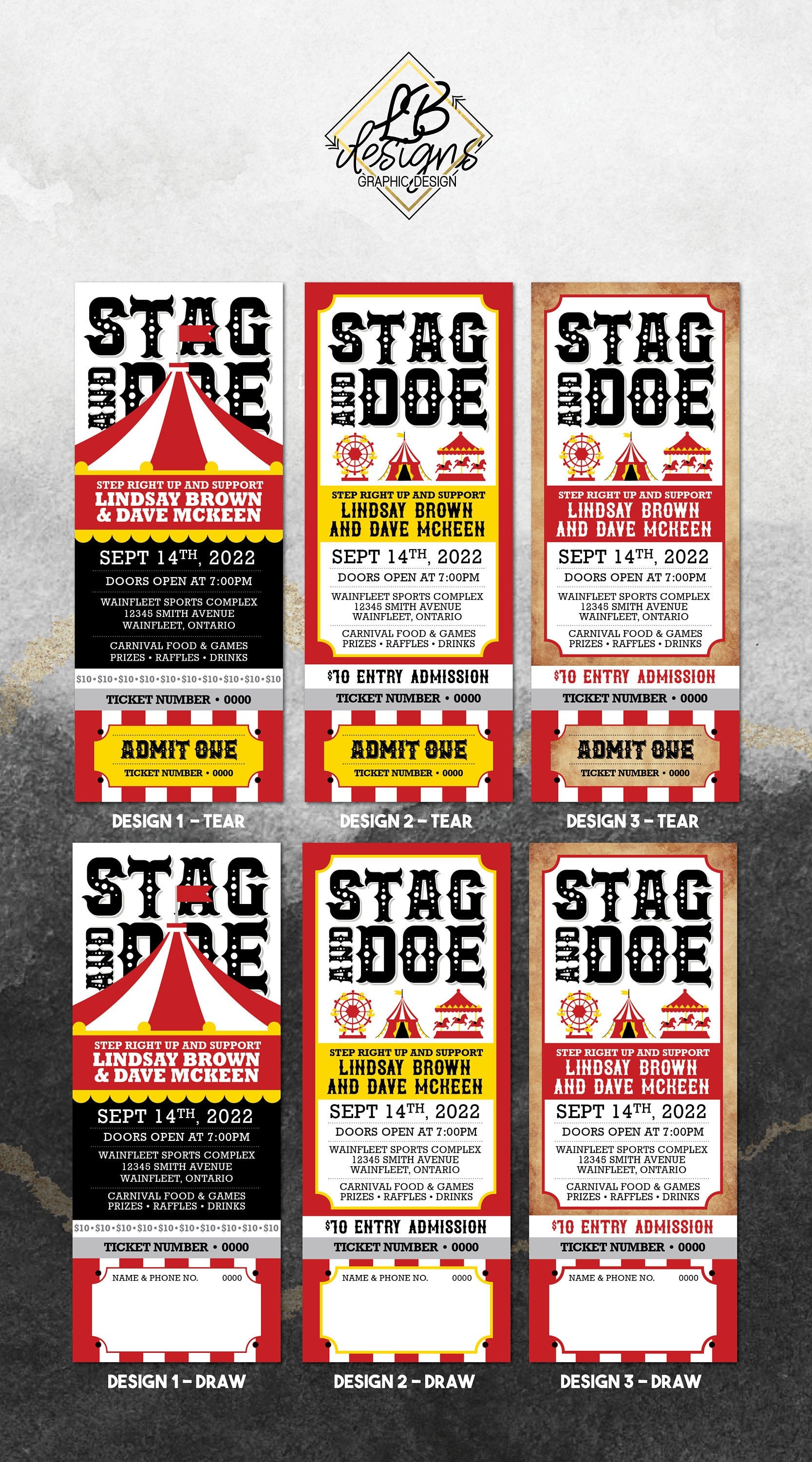 Stag and Doe Tickets Carnival Theme - Etsy