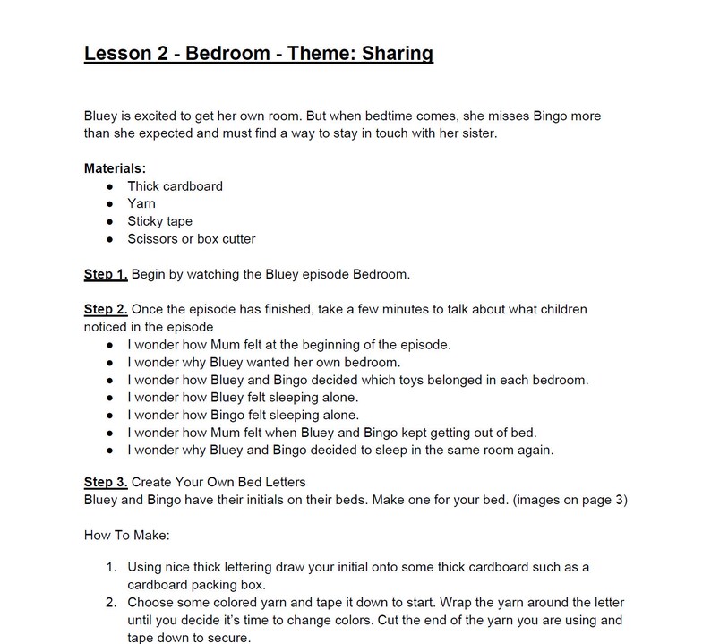 Let's Learn With Bluey - Season 3 Part 1 Curriculum - Etsy