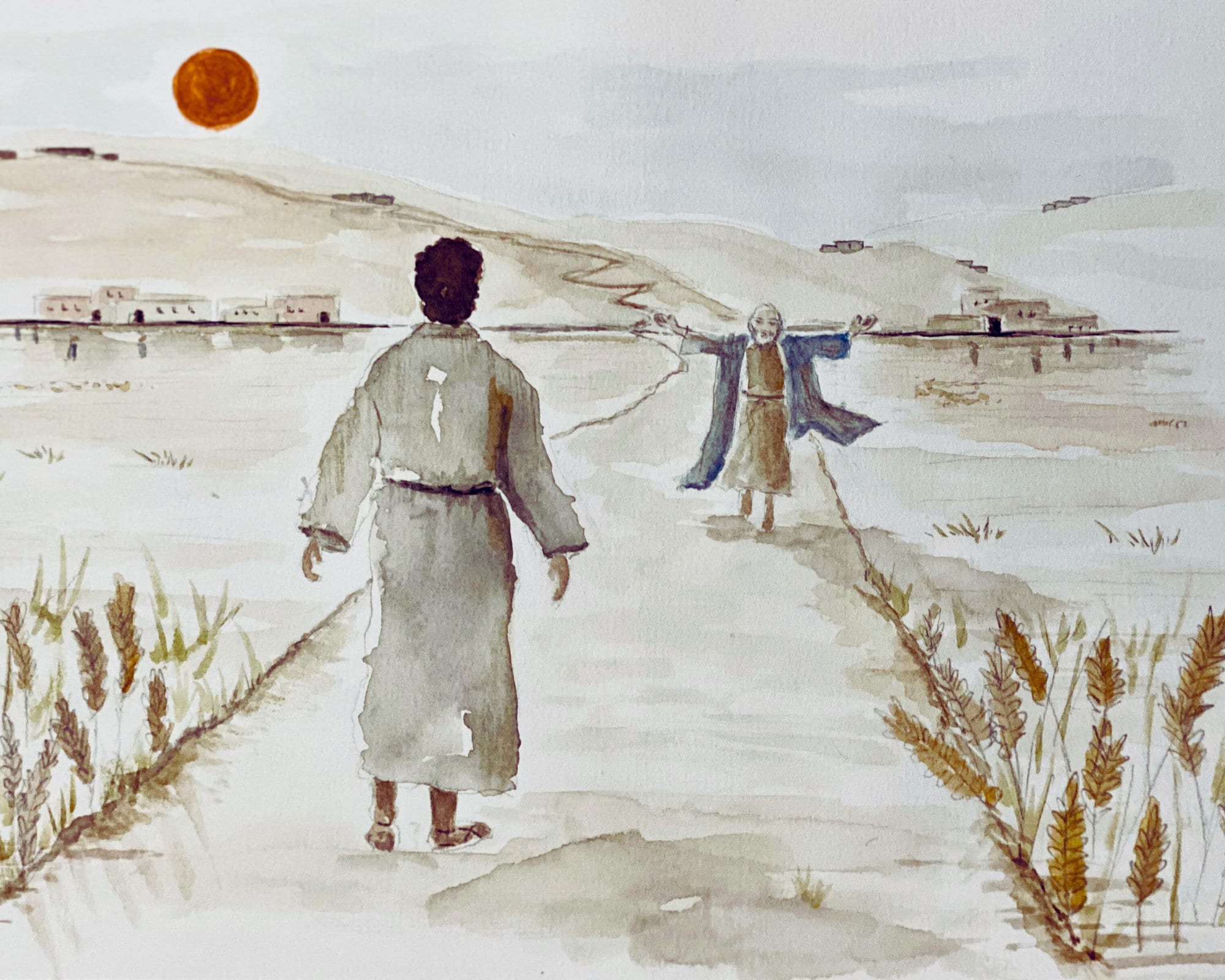 Watercolor Print of the Father and His Two Sons - the Prodigal Son - Etsy