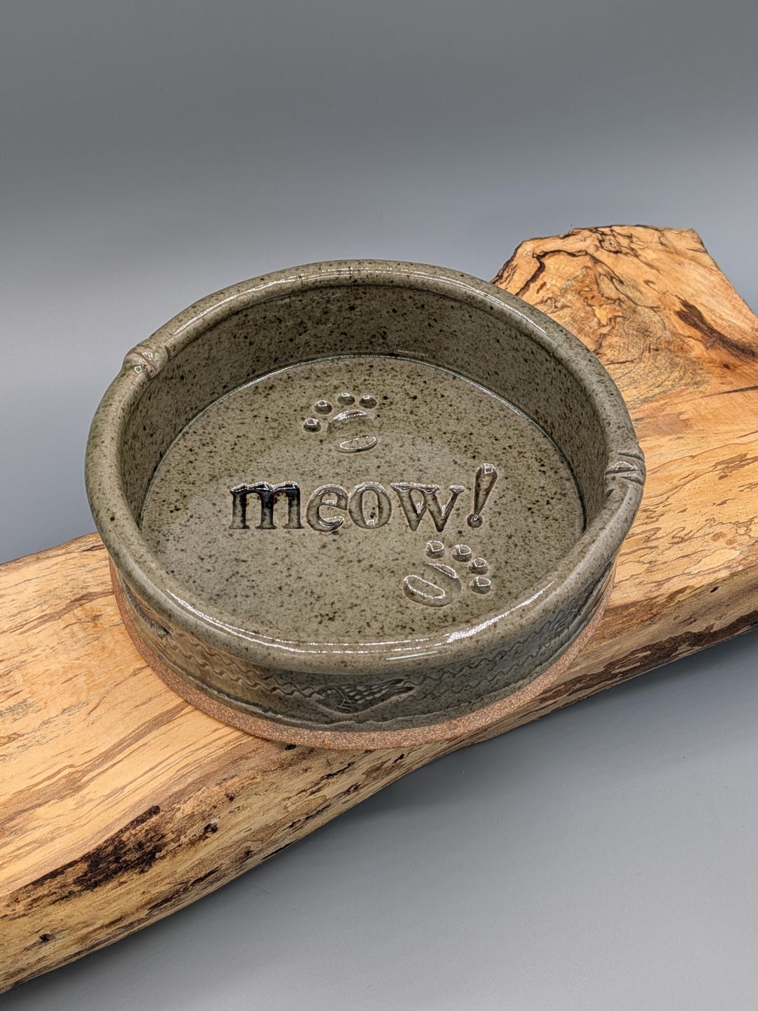 Ceramic Cat Dish Handmade Slab Built Food Water Pet Bowl Stoneware - Etsy