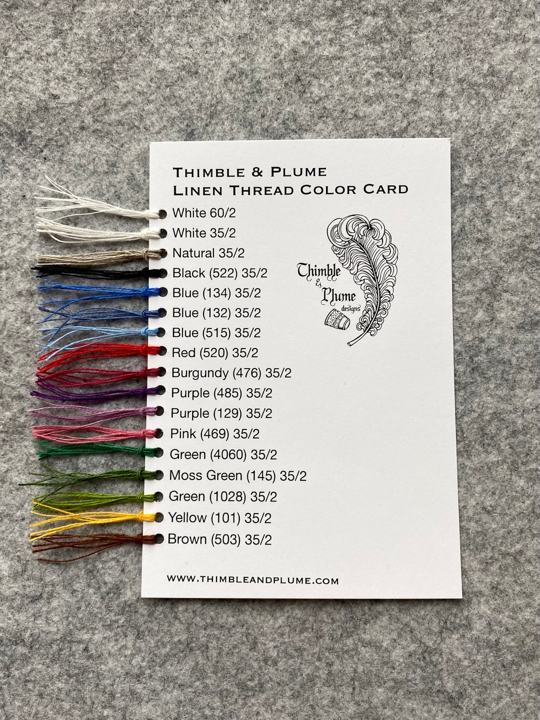 Linen Thread Color Sample Swatch Card - Etsy