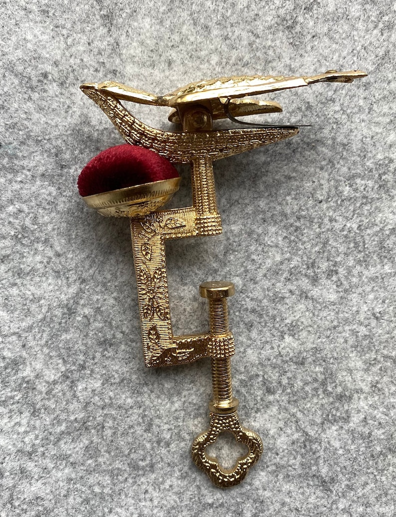 Sewing Bird- 19th Century Replica Pincushion and Clamp Tool for ...