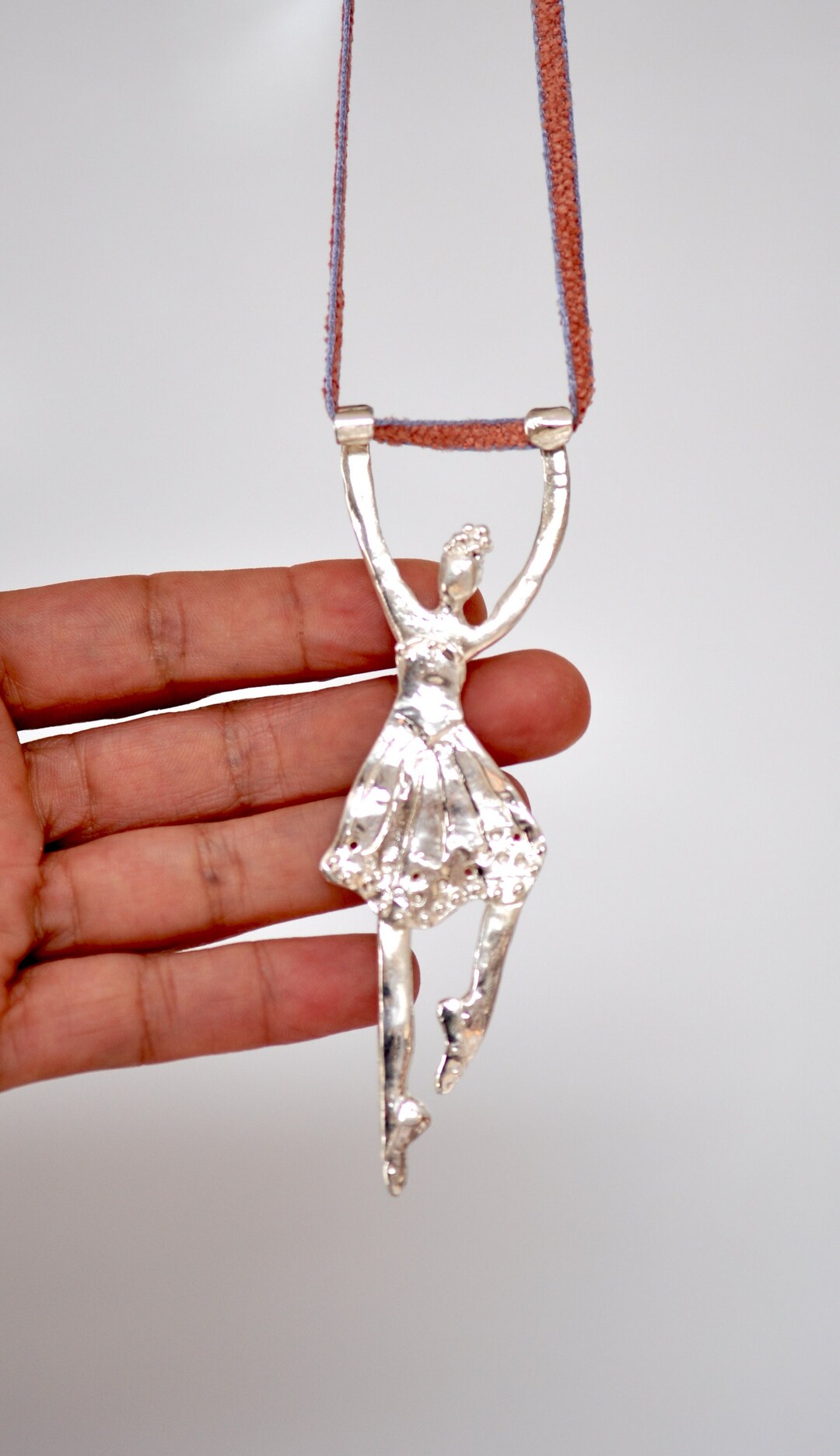 Ballerina Sterling Silver Necklace, Mom Ballet Charm Necklace, Handmade ...