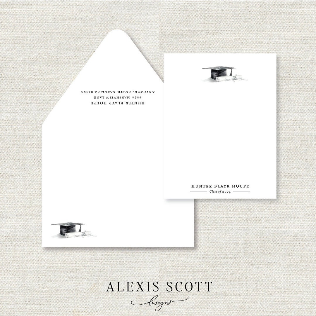 Graduation Thank You Card Set | Personalized Thank You Cards ...