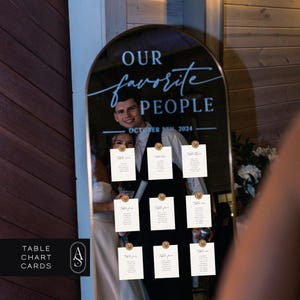 Wedding Seating Chart Cards | Elegant Printed Template for Guest ...