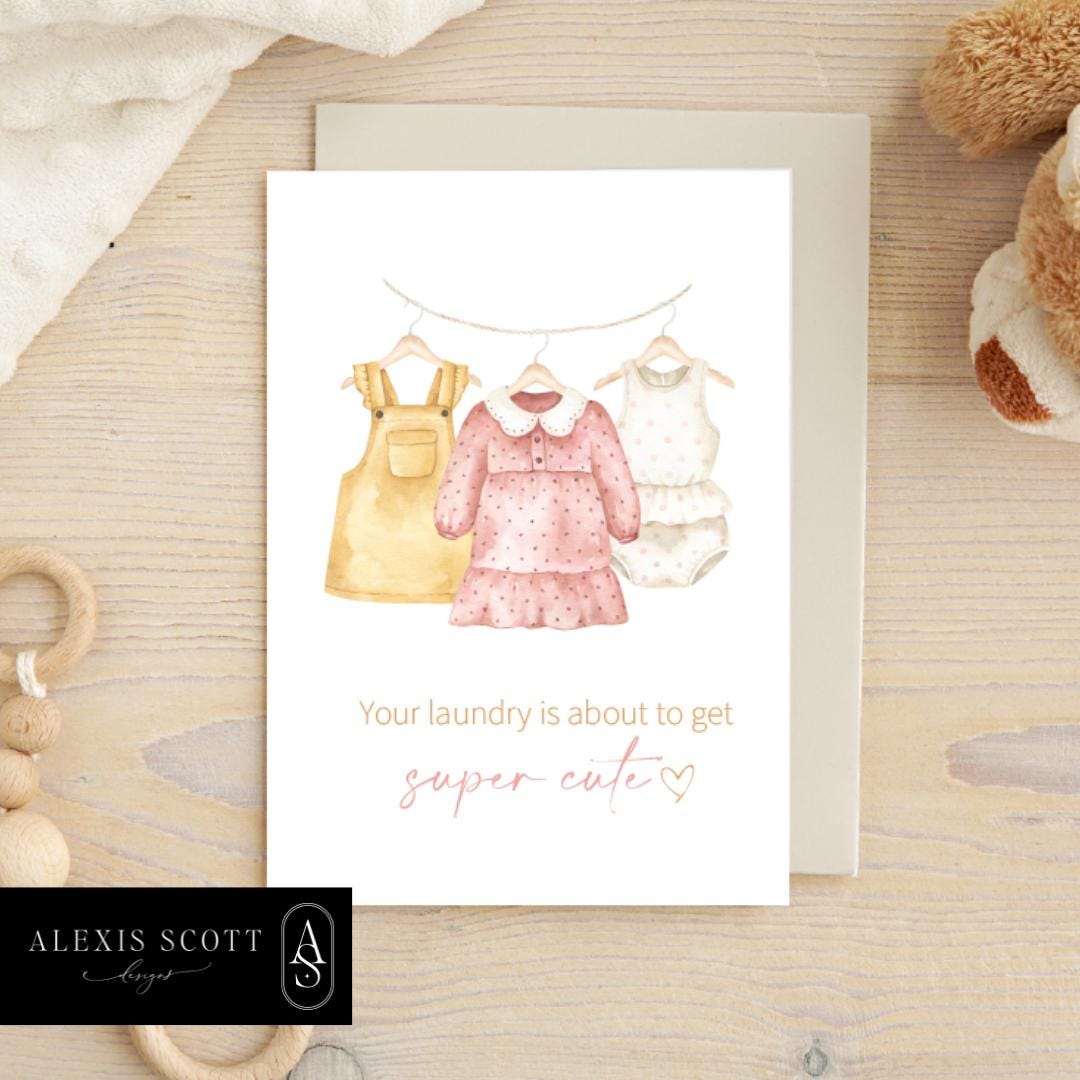 Baby Card Baby Shower Gift Card Baby Girl Gift Baby Shower Gift Cute ...