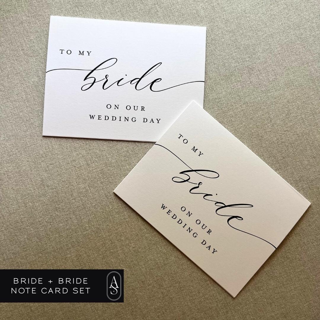 Elegant Wedding Notecard Set: to My Bride, Personalized Keepsake - Etsy