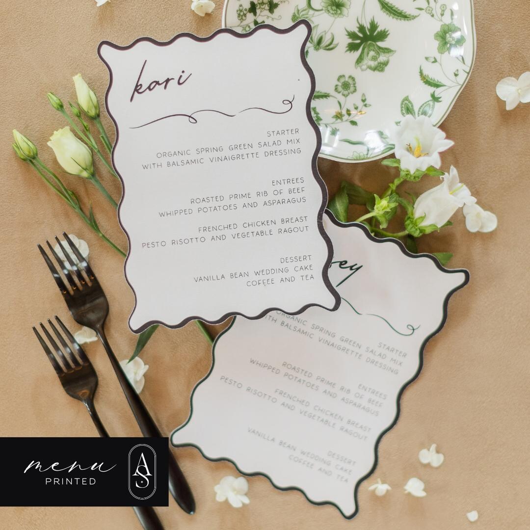 Personalized Wedding Menu Place Card | Customizable Dinner Menu ...