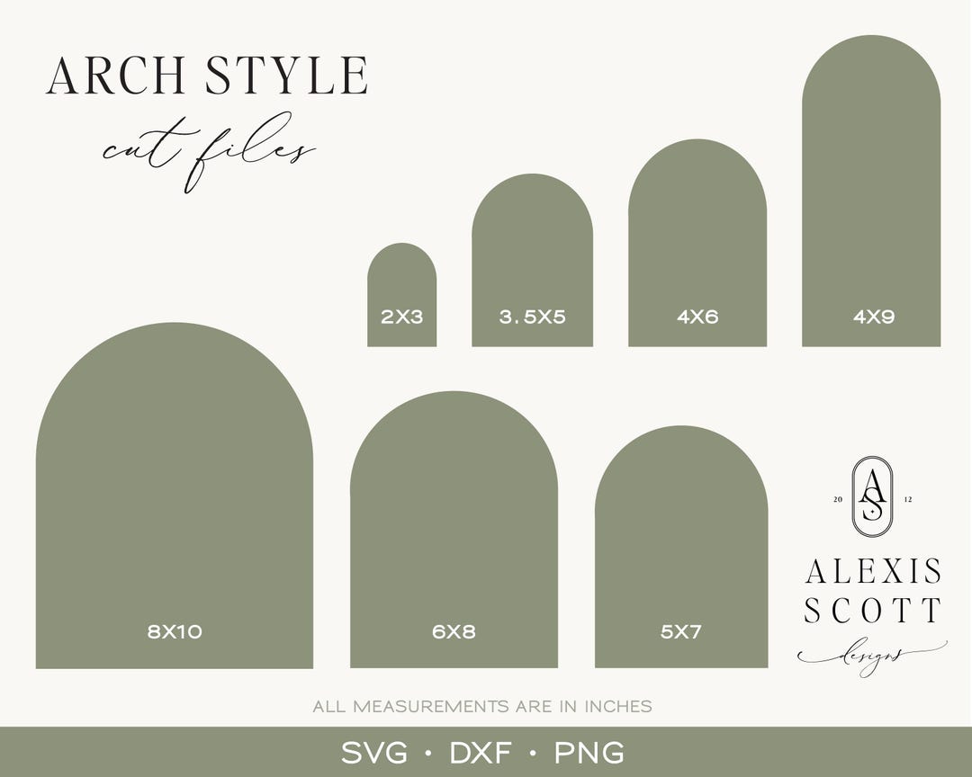 Arch Style Cut Files, Arch Cutting Template SVG, Arch Wedding ...
