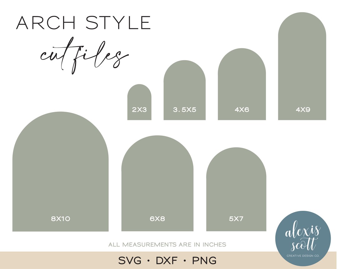 Arch Style Cut Files, Arch Cutting Template SVG, Arch Wedding ...