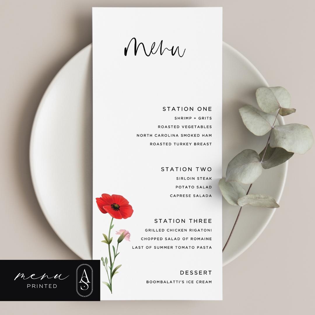 Unique Custom Wedding Menus | Elegant Design | Perfect for Weddings ...