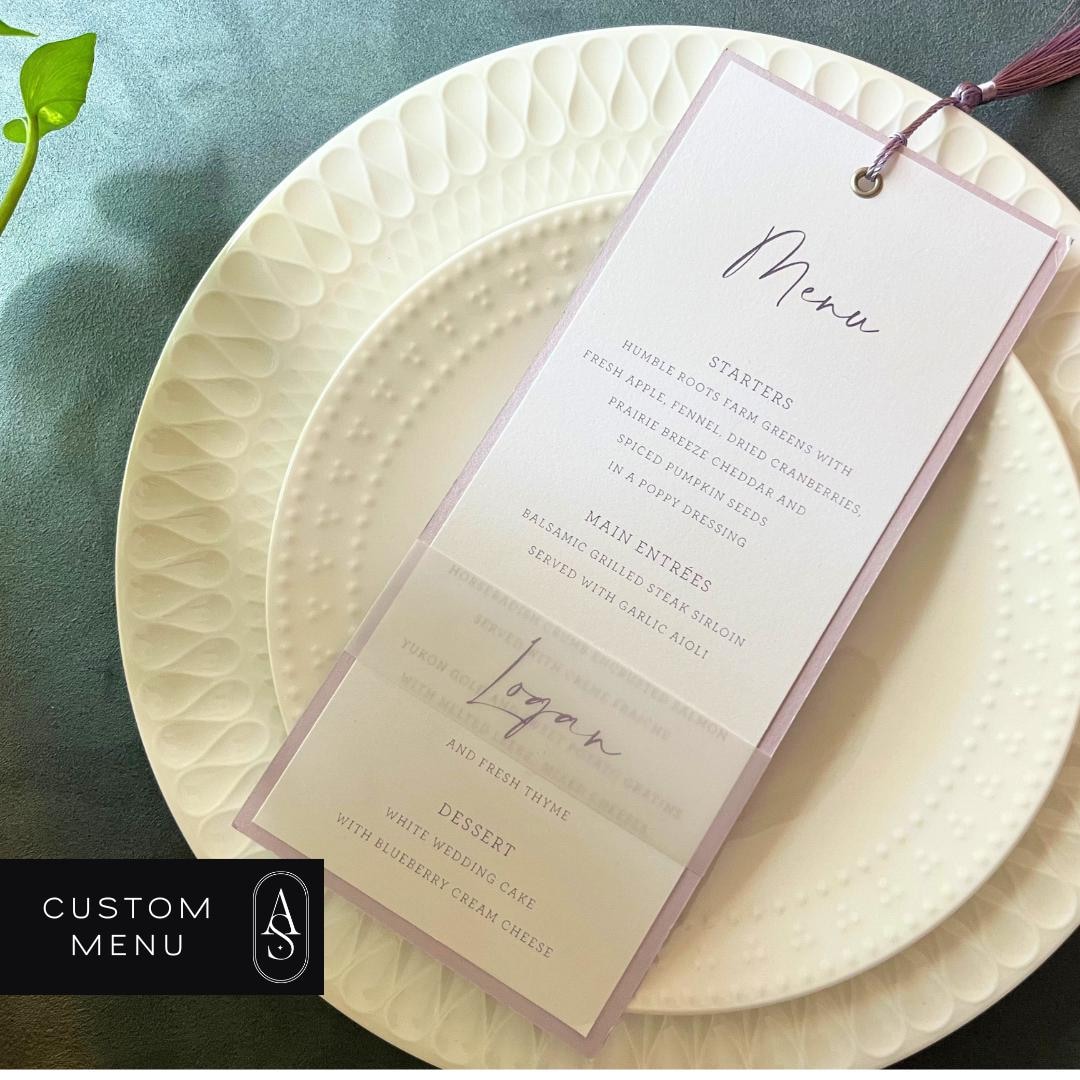 Wedding Menu | Transparent Name Card | Vellum Place Cards for Elegant ...