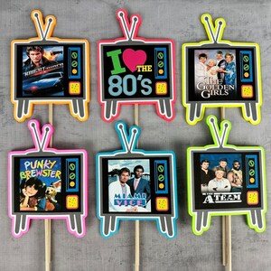 80's TV Shows Centerpieces - 1980's Party - Retro 80's Party - TV Shows ...