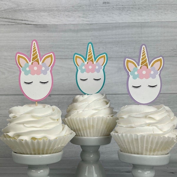 Unicorn Cupcake Toppers - Etsy