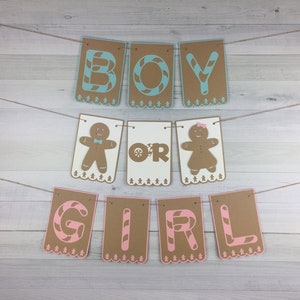 GINGERBREAD Boy or Girl Banner -christmas Baby Shower -gingerbread ...