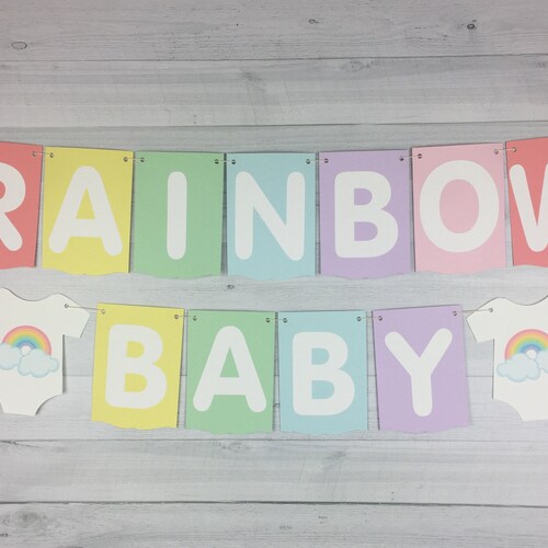 Rainbow Welcome Baby Banner Rainbow Baby Shower Banner - Etsy