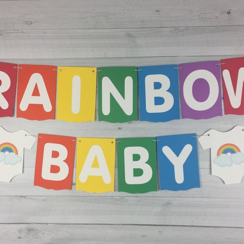 Rainbow Welcome Baby Banner Rainbow Baby Shower Banner - Etsy