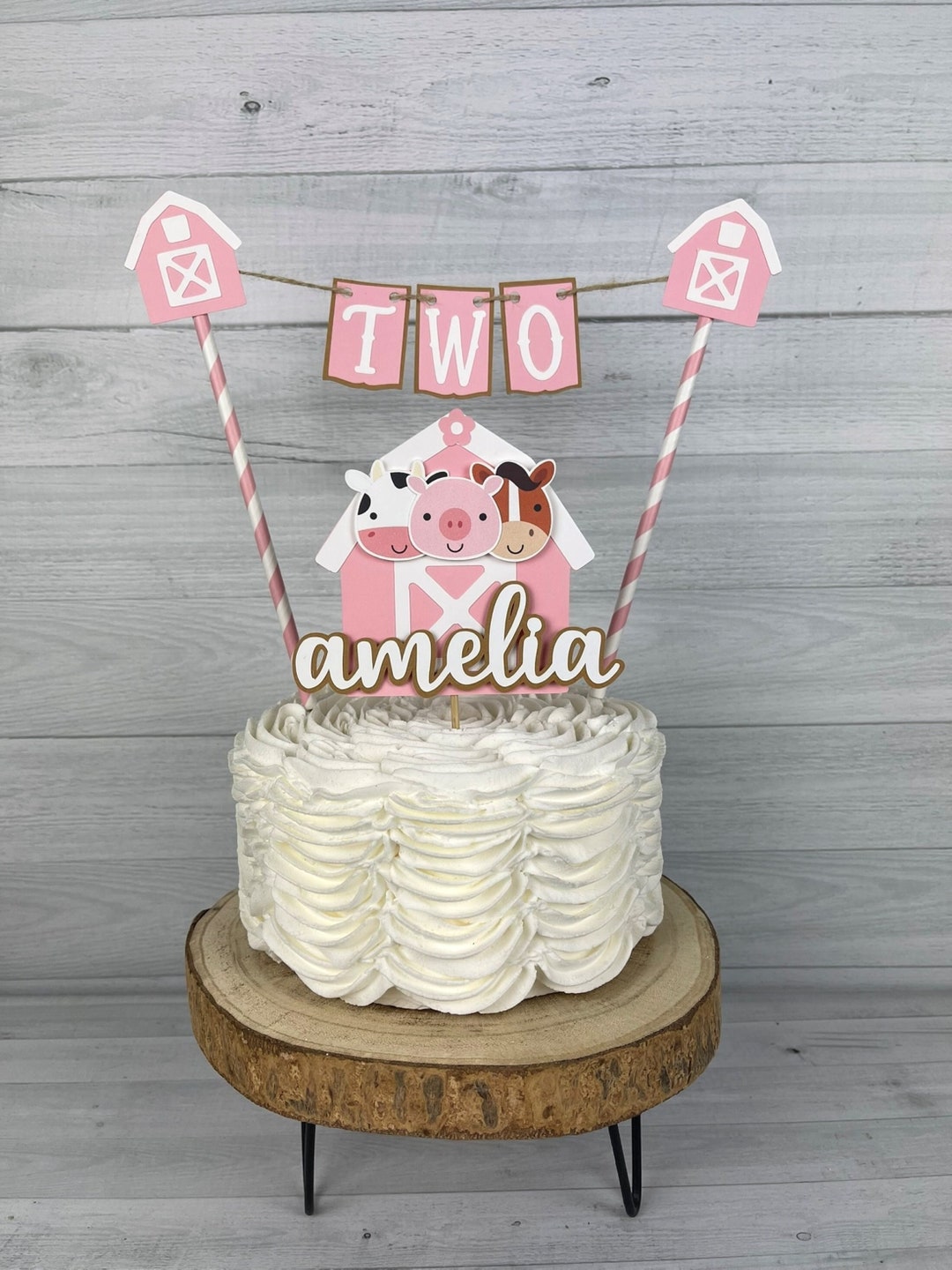 Barn Animal Cake Topper - Farm Bunting Cake Topper - Barn Farm Birthday ...