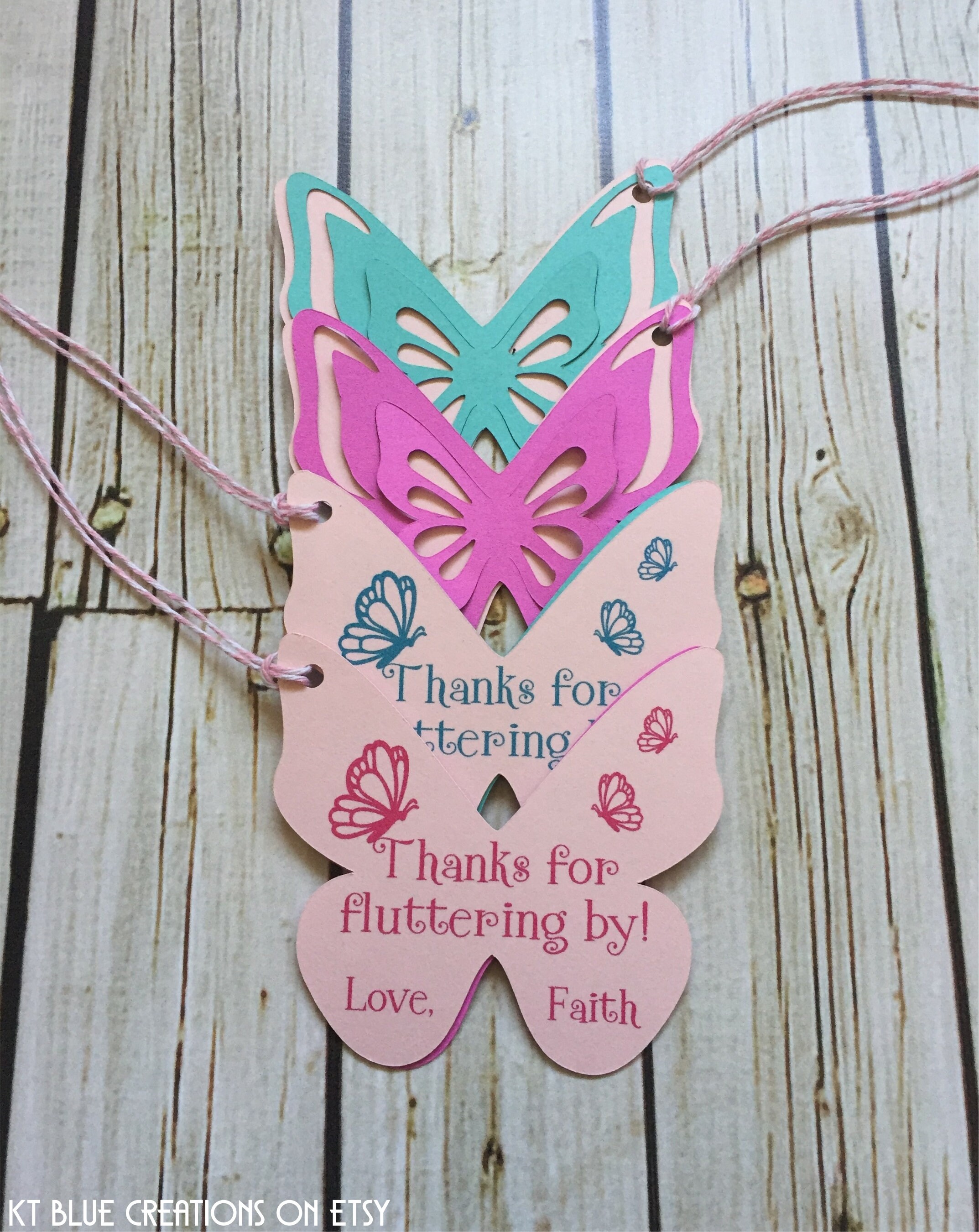 Butterfly Favor Tags Butterfly Birthday Butterfly Party | Etsy
