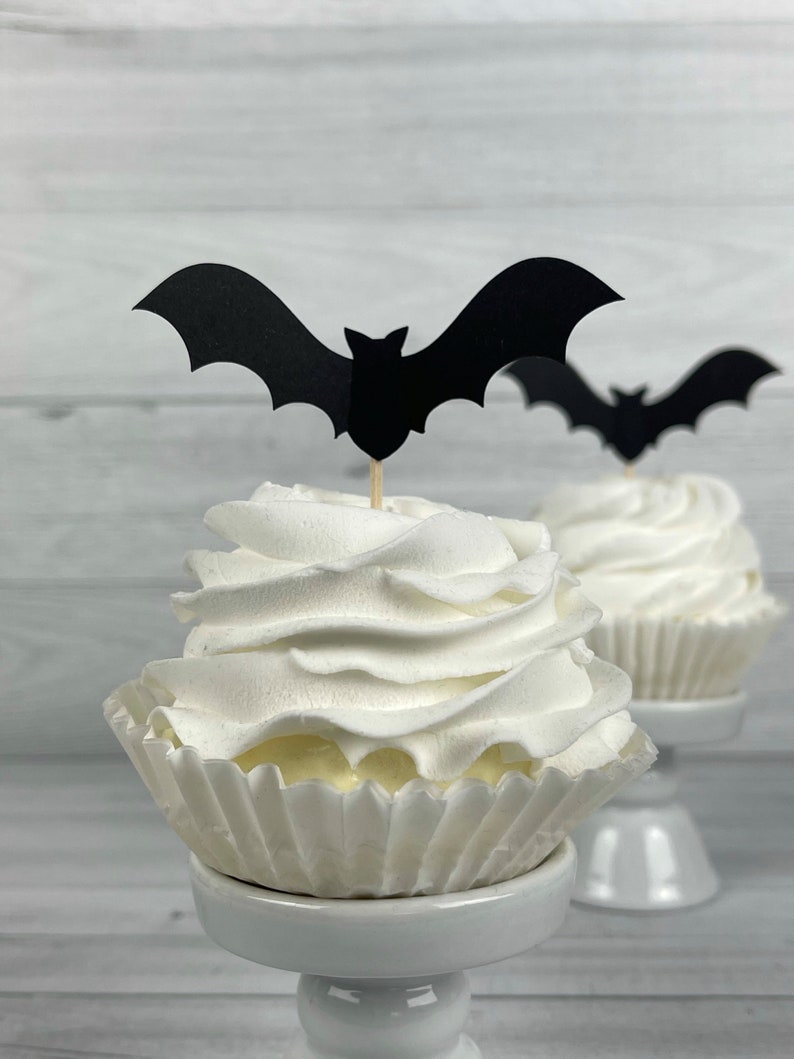 BAT Cupcake Toppers Halloween Cupcake Picks Food Picks | Etsy