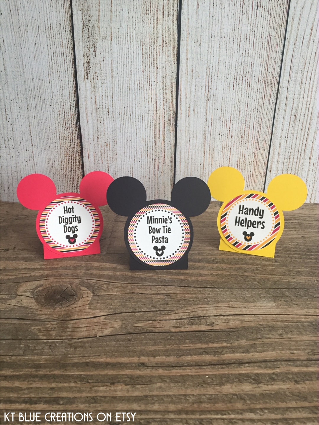 Mickey Food Tent Labels - Custom Printed - Classic Colors: Red, Yellow ...
