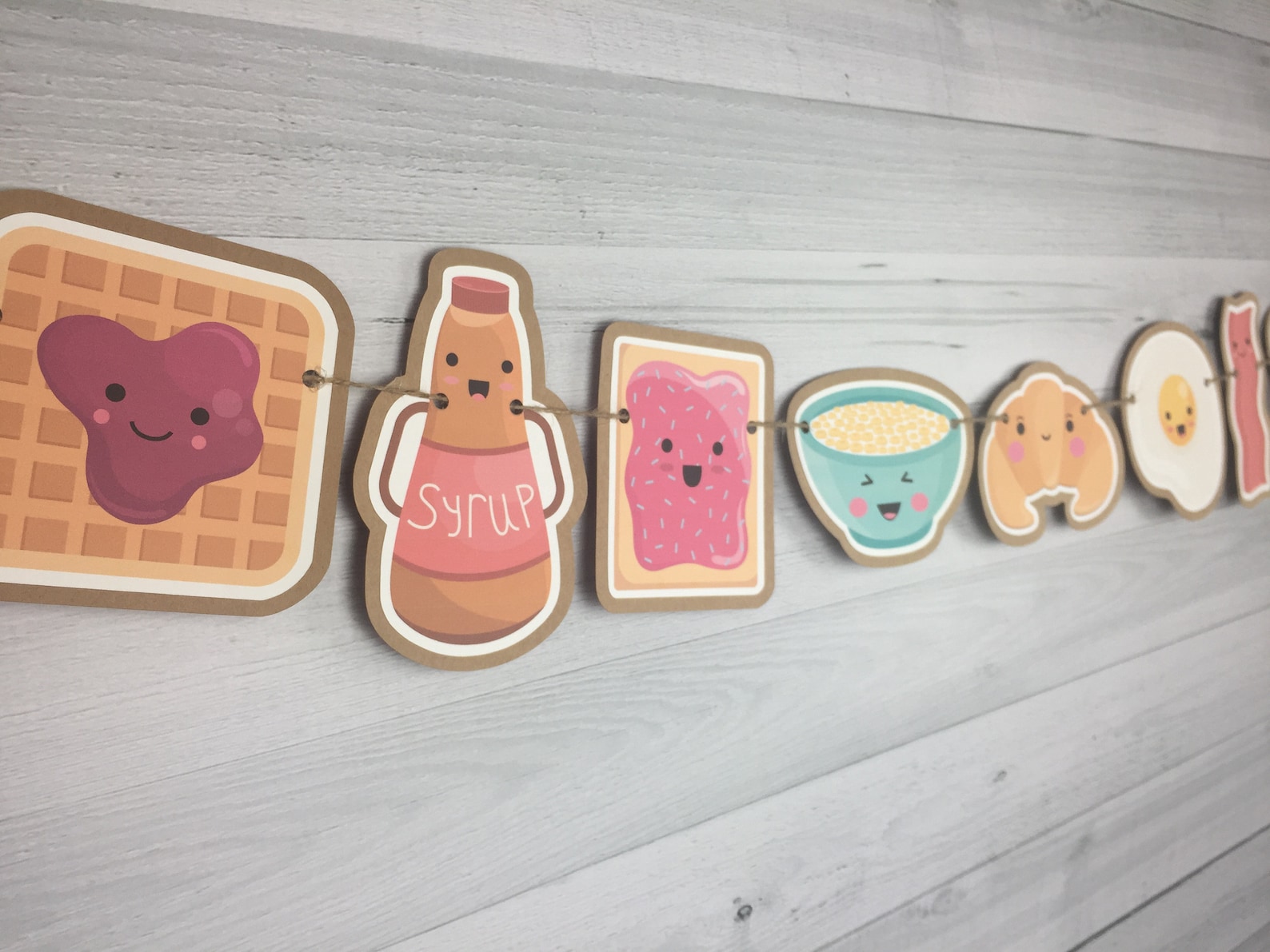 Breakfast Food Garland Breakfast Banner Breakfast Birthday - Etsy