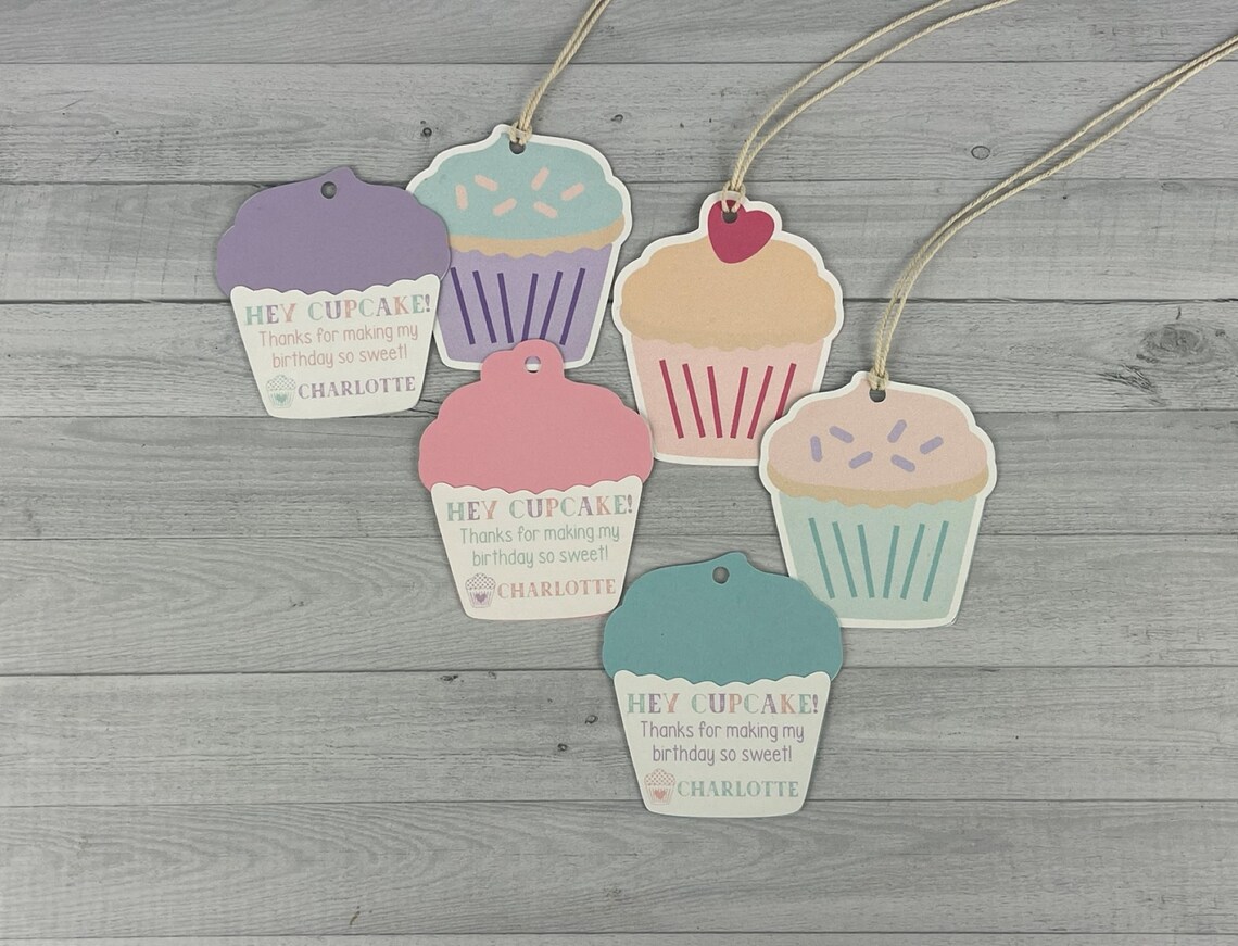Cupcake Favor Tags - Cupcake Birthday - Cupcake Party Tags - Cute as A ...