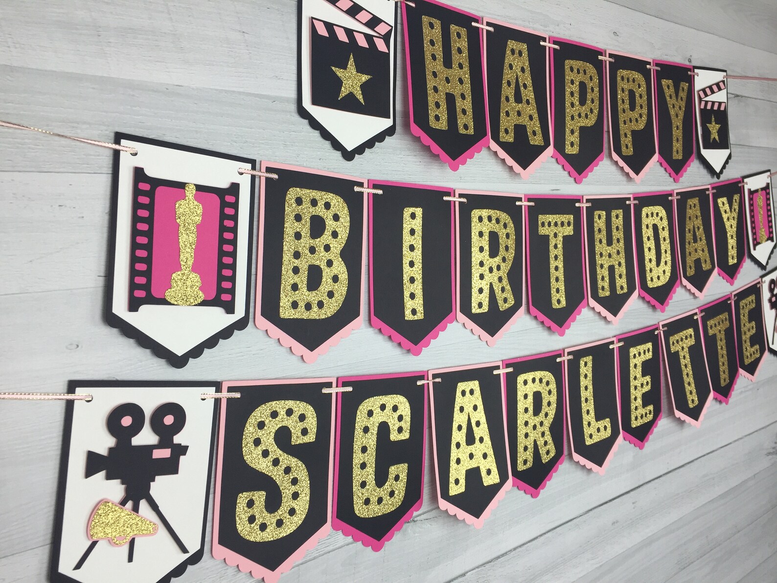 Movie Star Birthday Banner Movie Night Birthday Hollywood - Etsy
