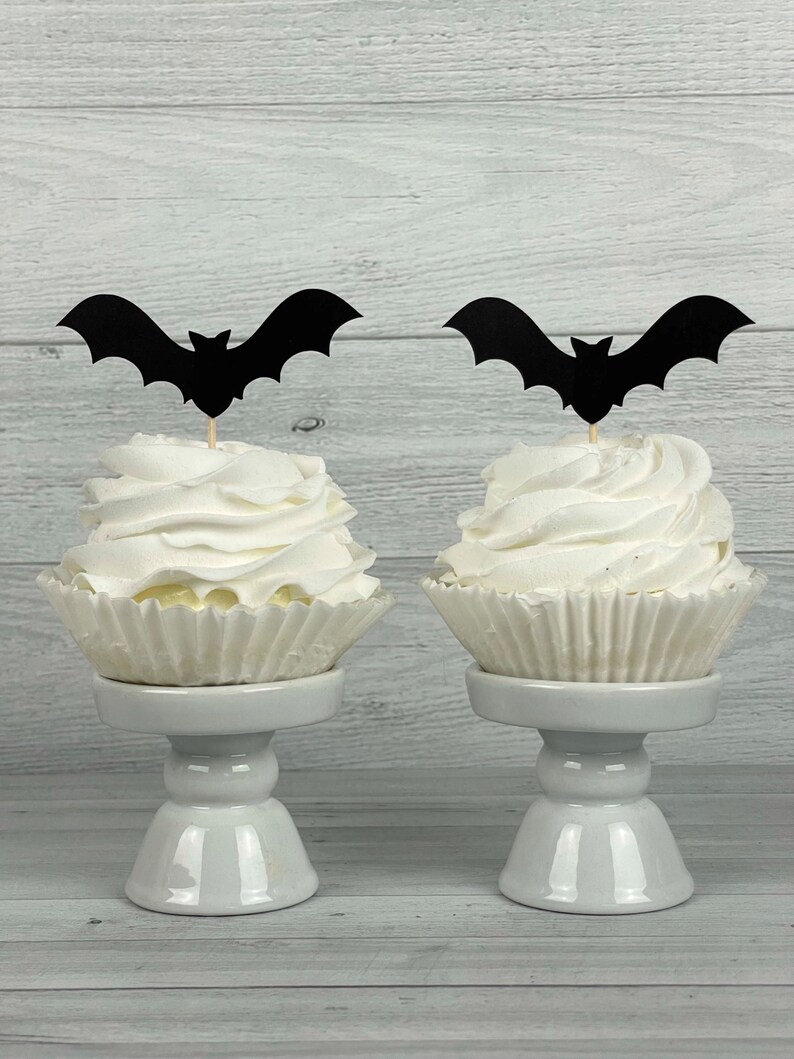 BAT Cupcake Toppers Halloween Cupcake Picks Food Picks | Etsy