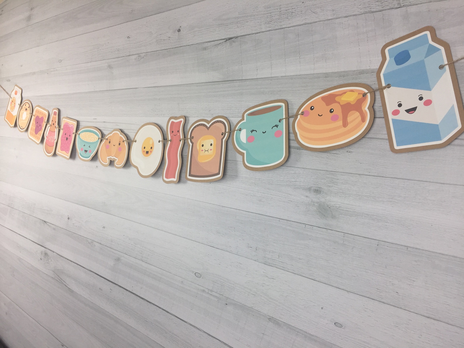 Breakfast Food Garland Breakfast Banner Breakfast Birthday - Etsy