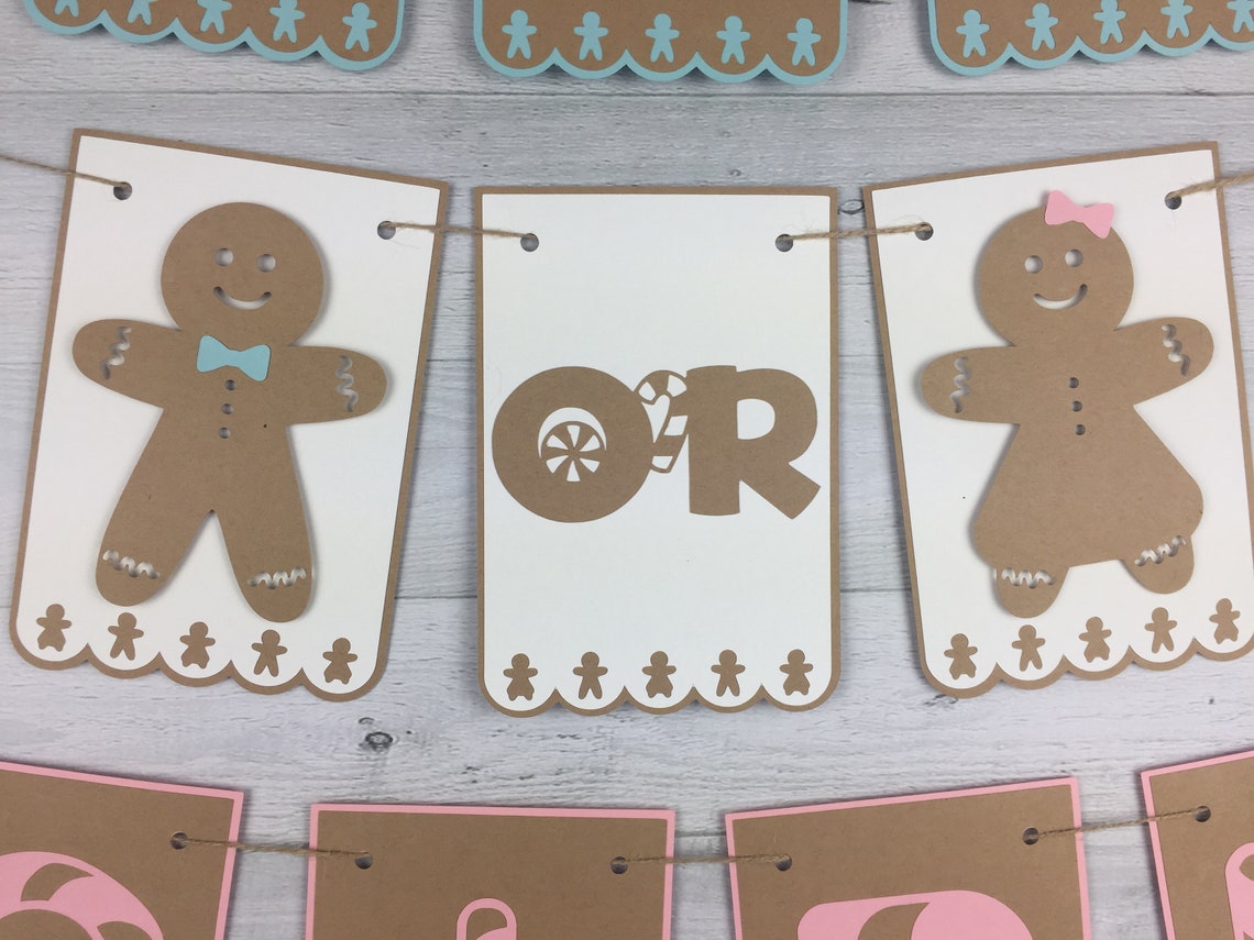 GINGERBREAD Boy or Girl Banner Christmas Baby Shower | Etsy
