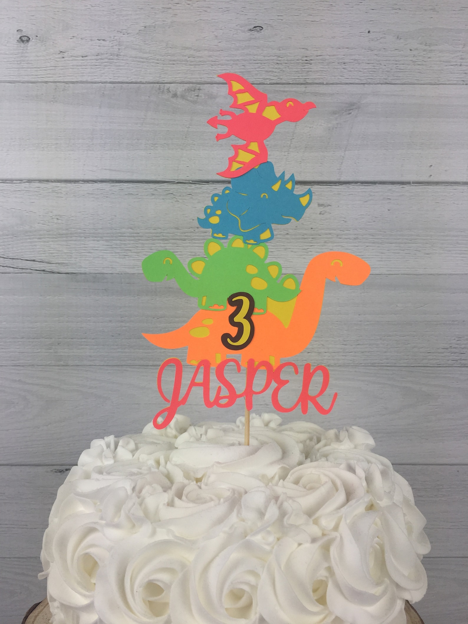 DINOSAUR Cake Topper Stacked Dinosaurs Cake Topper | Etsy