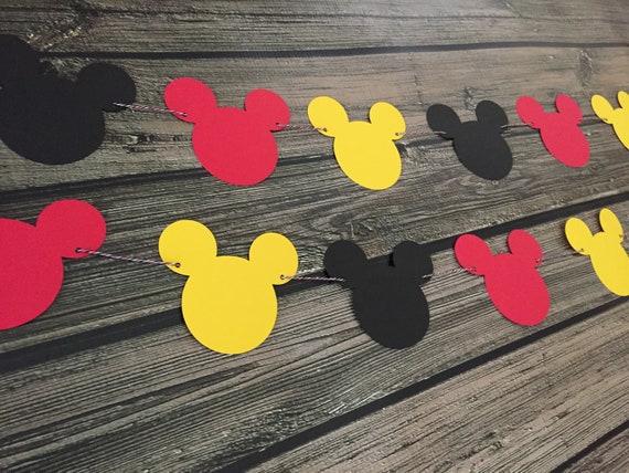 Mickey Garland - Mickey Banner - Mickey Head Garland - Mickey Birthday ...