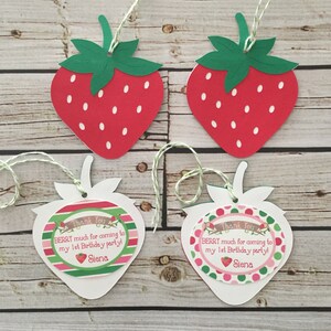 Strawberry Favor Tags - Strawberry Birthday Tags - Strawberry Party ...