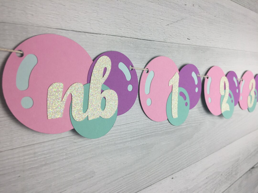Bubbles First Year Banner - Bubble 1st Birthday - First Year Photo ...
