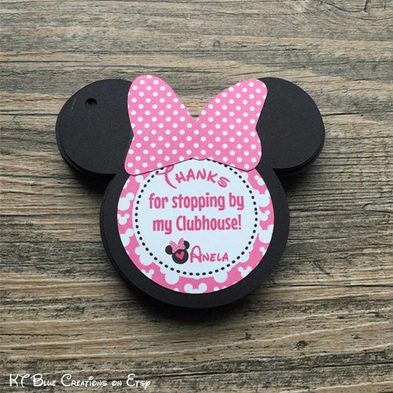 Minnie Favor Tags Minnie Mouse Gift Tags Minnie Birthday - Etsy