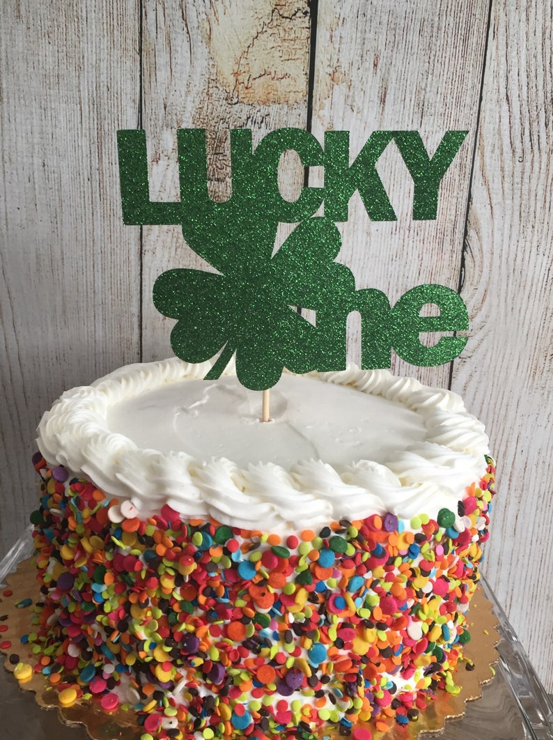 LUCKY ONE Clover Cake Topper - Clover Birthday Cake Topper - St Patty ...