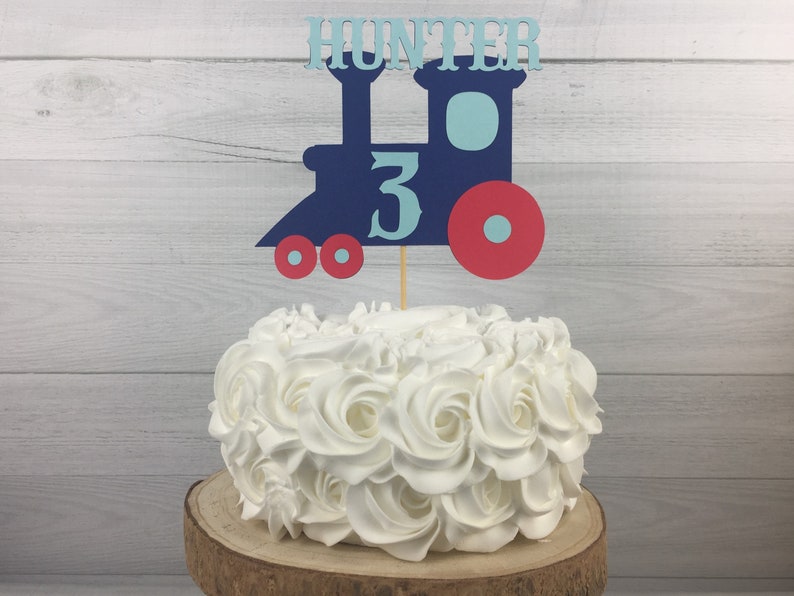 TRAIN Cake Topper With Name & Age Train Birthday Railroad - Etsy