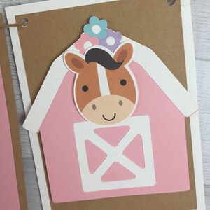 Barn Birthday Banner - Farm Birthday - Farm Animal Banner - Pink Barn ...
