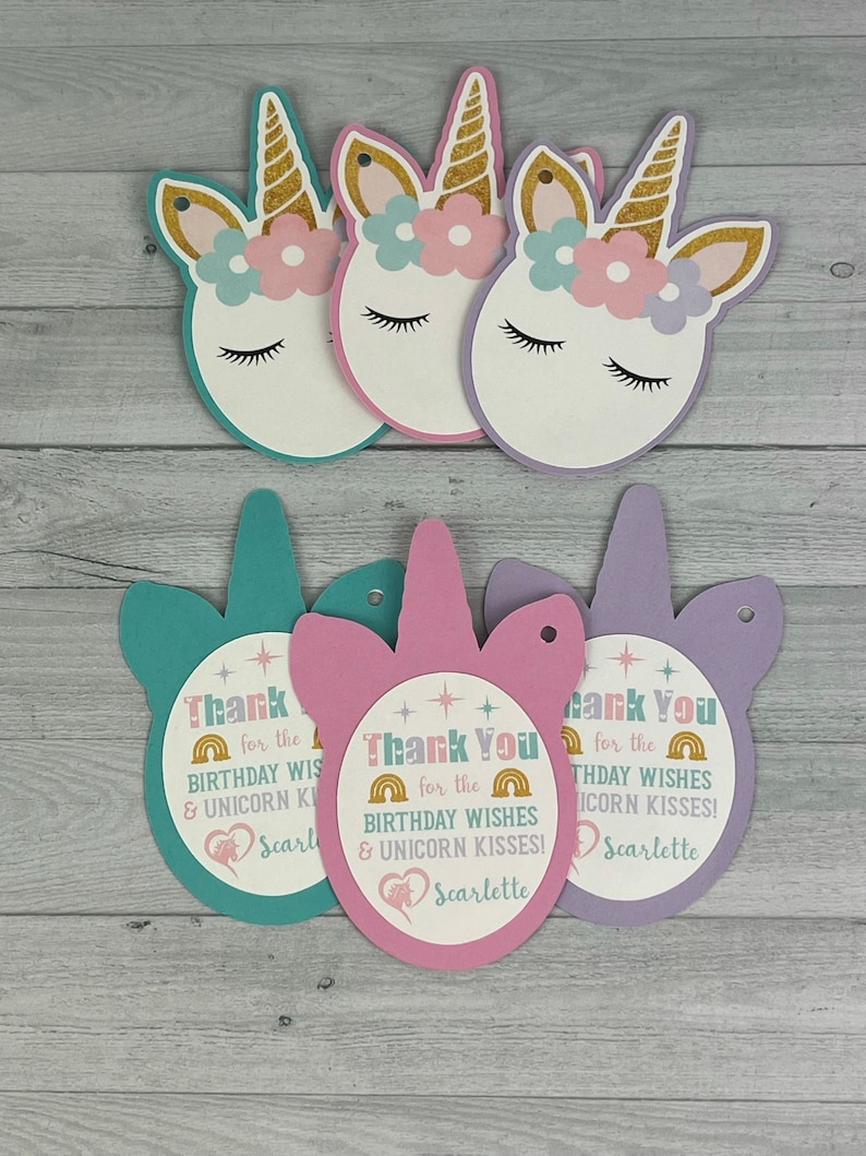 Unicorn Favor Tags - Unicorn Birthday - Unicorn Face Favor Tags ...
