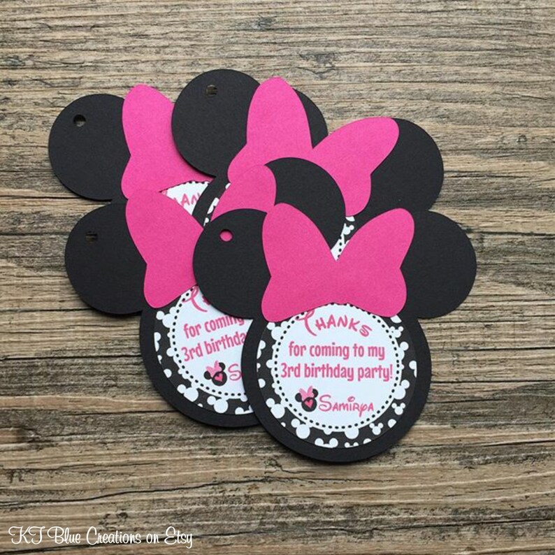 Minnie Party Tags Minnie Mouse Birthday Minnie Favor Tags - Etsy
