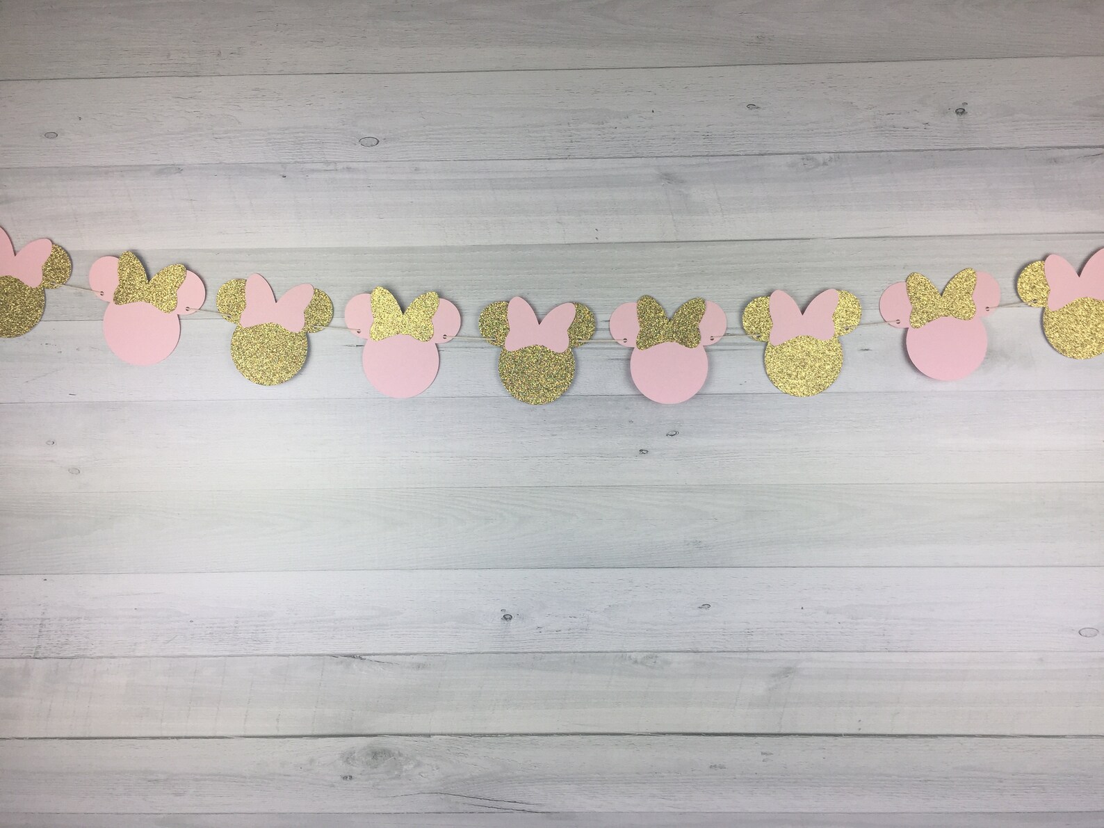 Pink & Gold Glitter Minnie Mouse Garland Minnie Mouse | Etsy