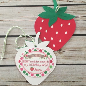 Strawberry Favor Tags - Strawberry Birthday Tags - Strawberry Party ...