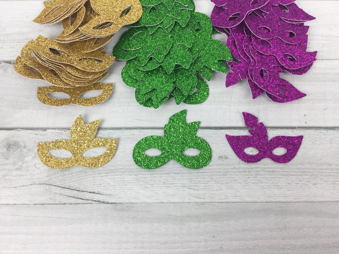 Masquerade Mask Confetti - Mardi Gras Party - Mask Confetti - Mask Die ...