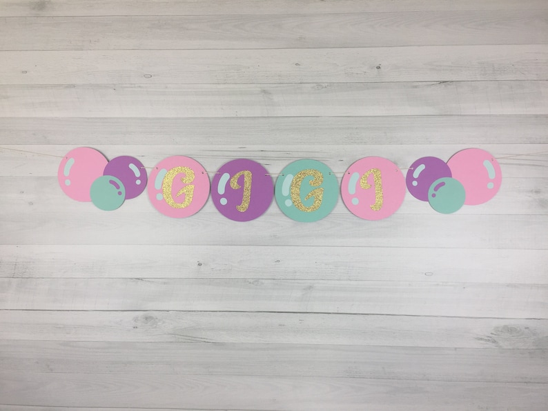 Bubbles NAME Banner - Bubble Birthday Banner- Cute Bubble Party ...