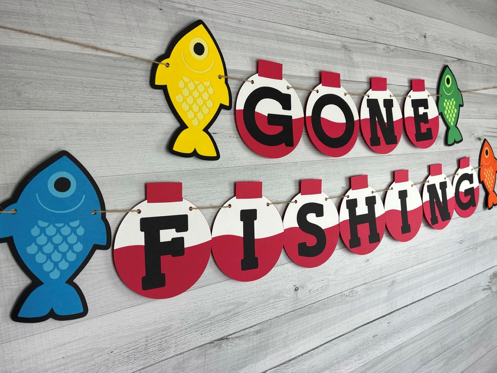 GONE FISHING Banner personalized Banner Fishing 1st - Etsy