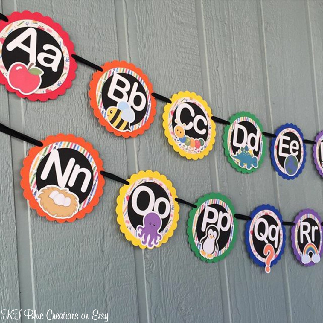 Alphabet Banner- A to Z -uppercase & Lowercase Letters- Baby Room Decor ...